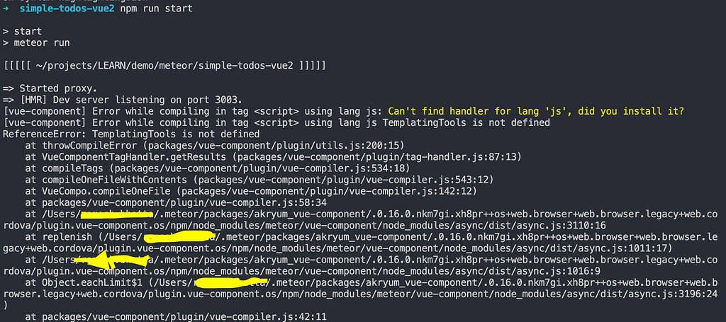 Issue while creating new app - VueJS - Meteor Forum