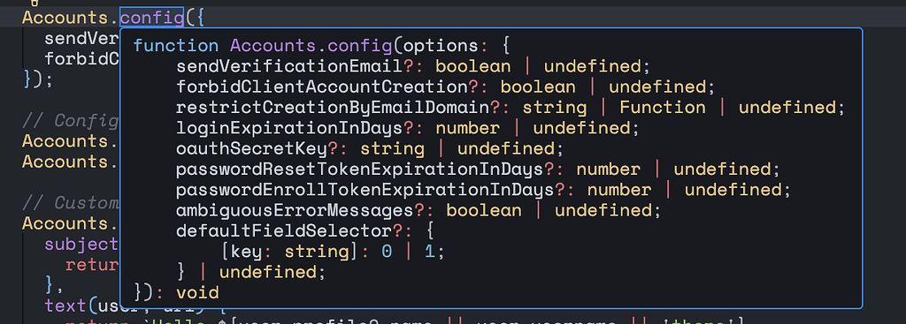 Where is Accounts.config() documented? - help - Meteor Forum