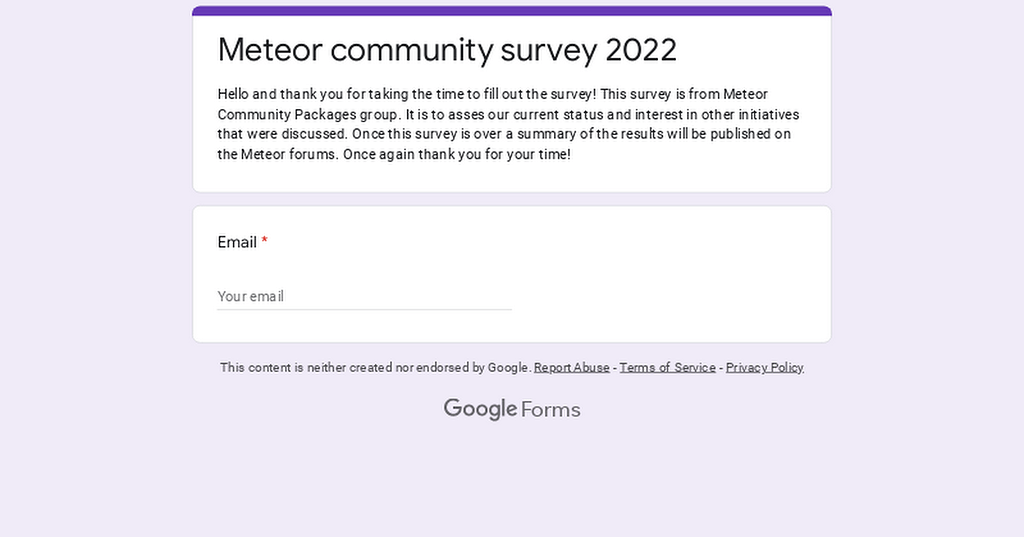 Meteor Community survey 2022 is open! - announce - Meteor.js forums