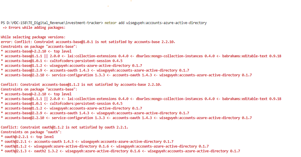 Account-base version errors - help - Meteor Forum