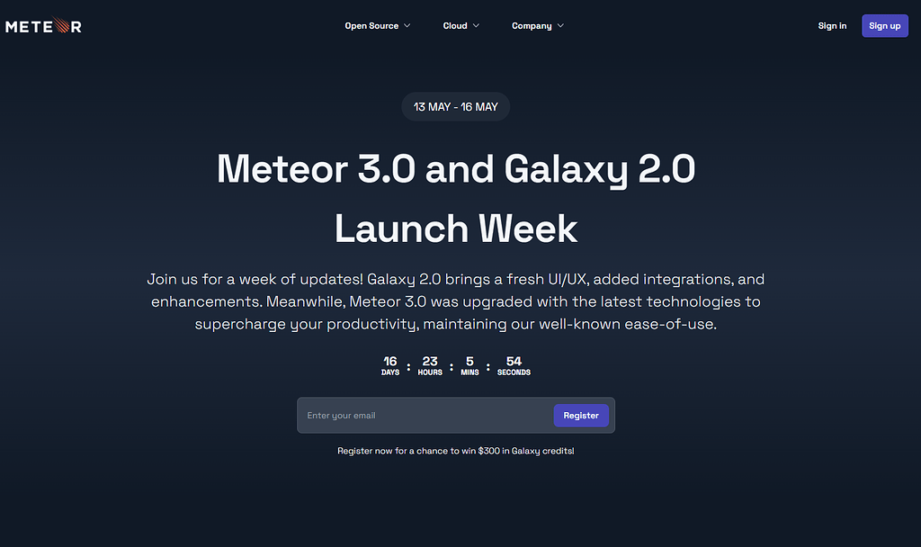 Meteor 3.0 and Galaxy 2.0 Launch Week - announce - Meteor.js forums