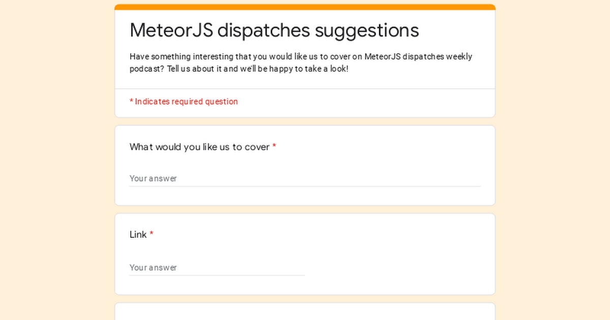 Meteorjs Dispatches New Meteor Podcast Announce Meteor Forum
